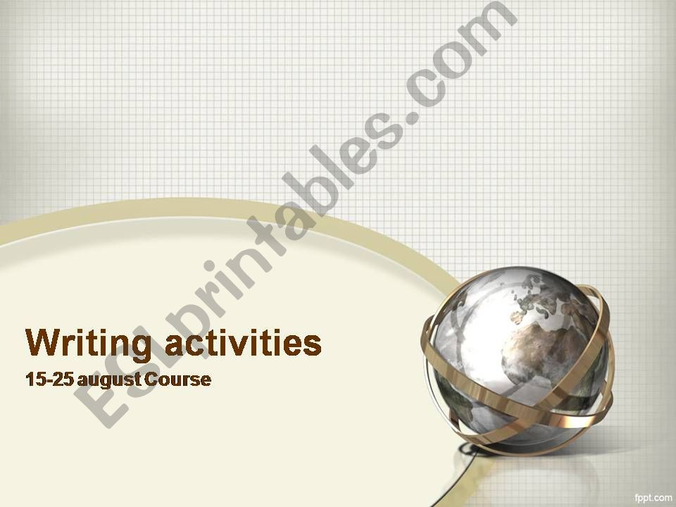 ESL - English PowerPoints: 3 writing activities