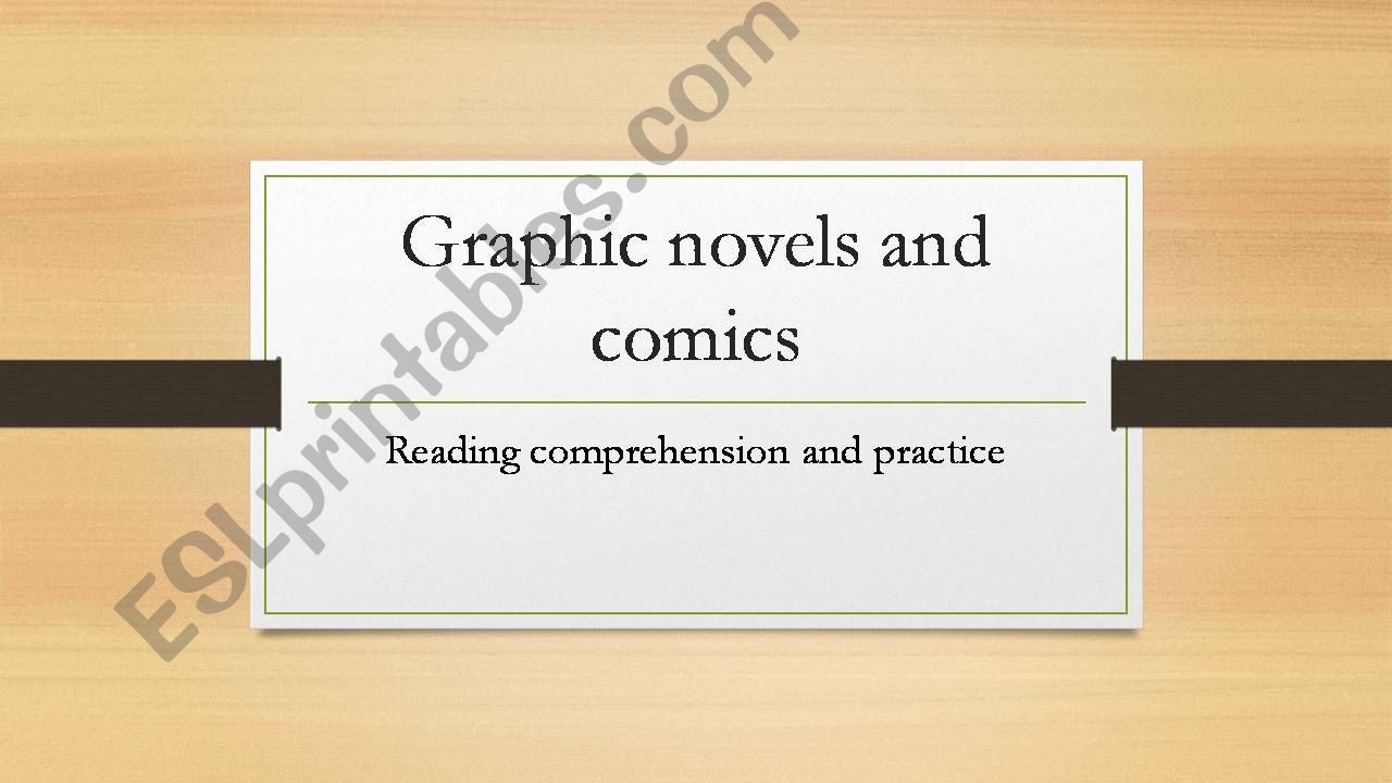 ESL - English PowerPoints: Comics and Graphic Novels