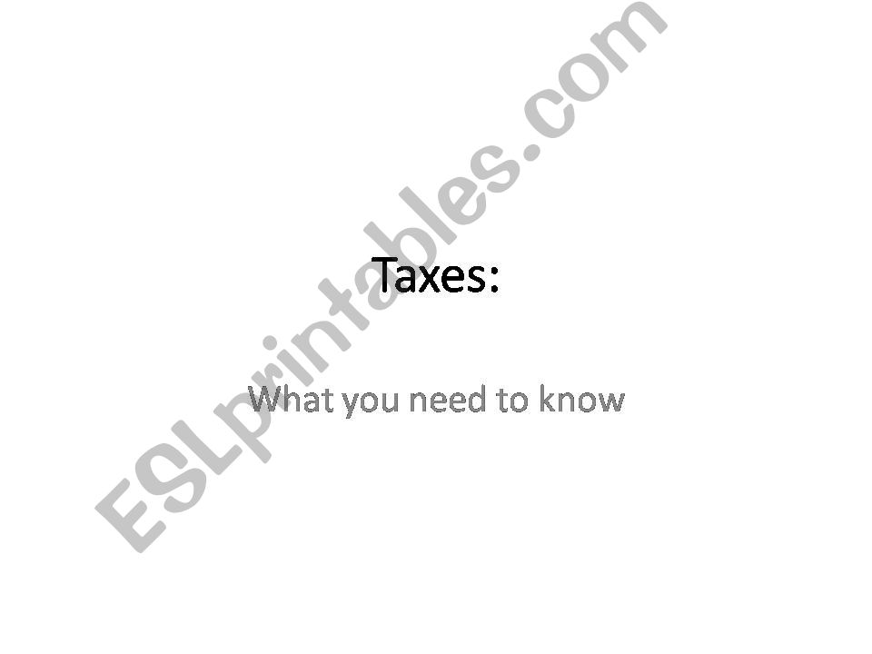 ESL - English PowerPoints: Taxes