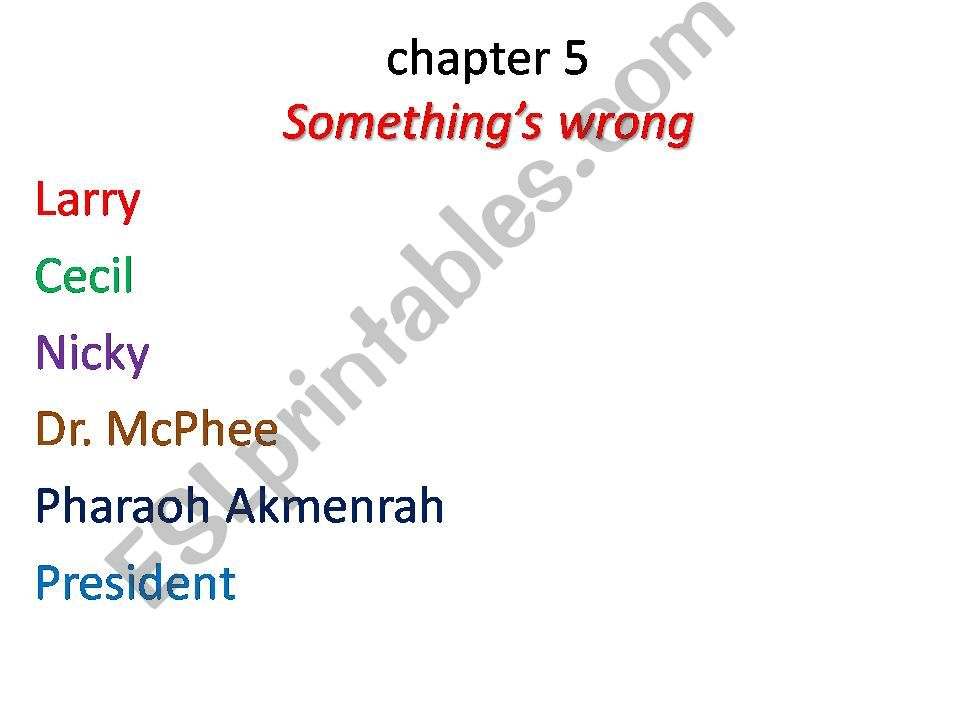 ESL - English PowerPoints: night at the museum chapter 5 narration