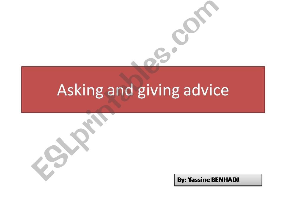 ESL - English PowerPoints: Asking and giving advice