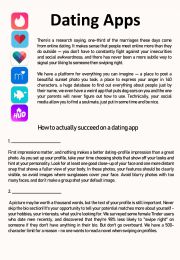 ESL - English PowerPoints: Dating Apps Worksheet
