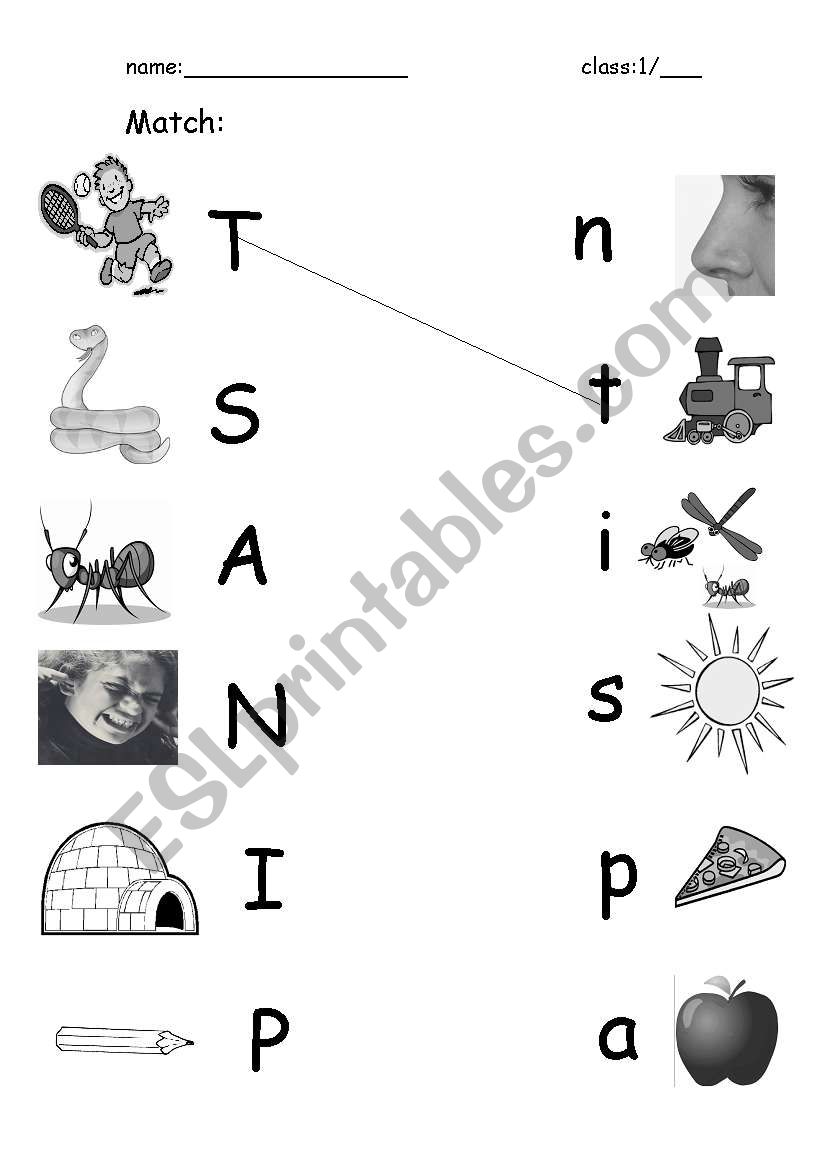 Match Capital Letter To Small One ESL Worksheet By Mero77