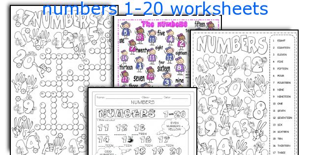 English teaching worksheets: numbers 1-20