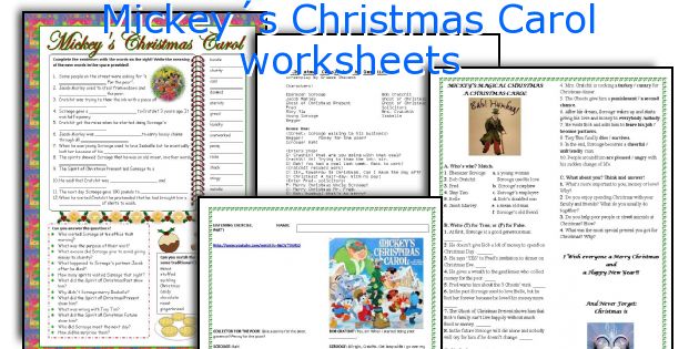 Mickey´s Christmas Carol worksheets
