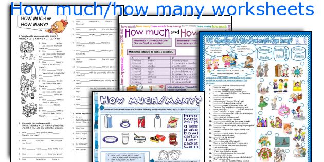 How Much how Many Worksheets