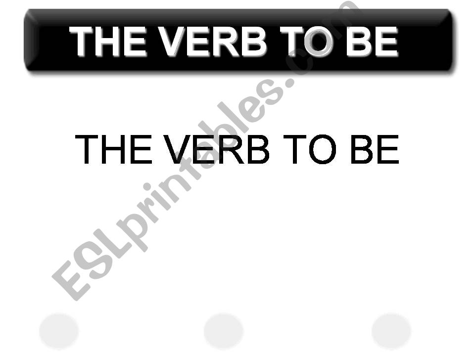 ESL - English PowerPoints: verb to be