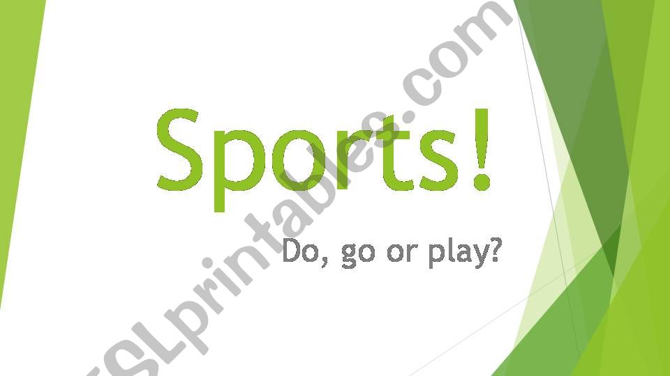 ESL - English PowerPoints: do go and play