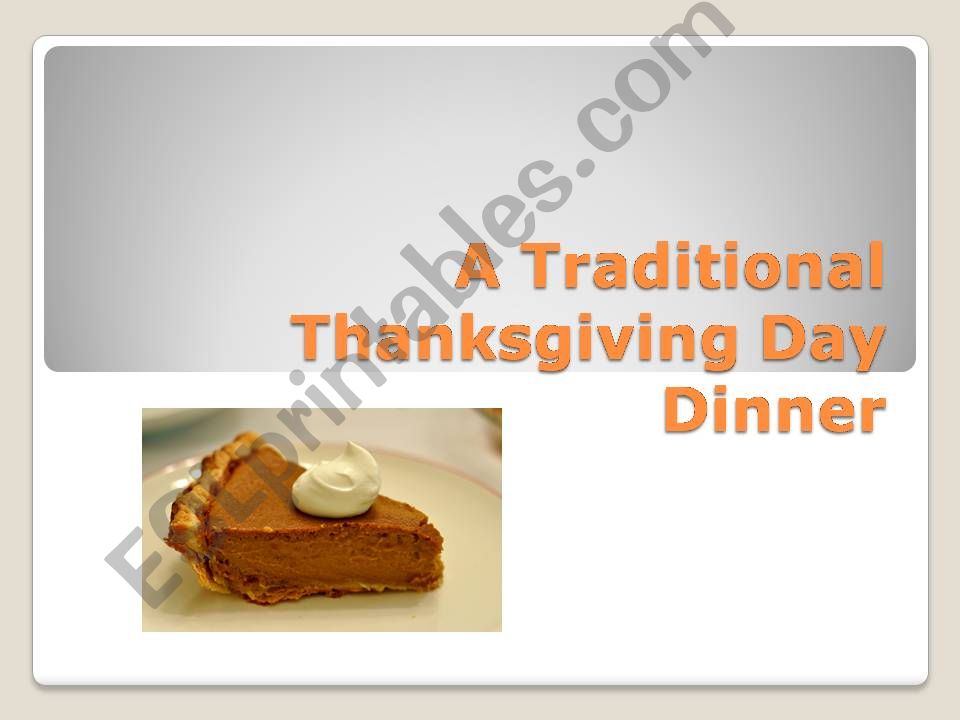 ESL - English PowerPoints: #3 of 3 THANKSGIVING