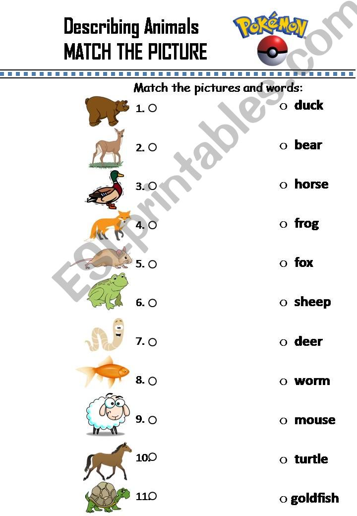 ESL - English PowerPoints: Pokemon - Match the picture