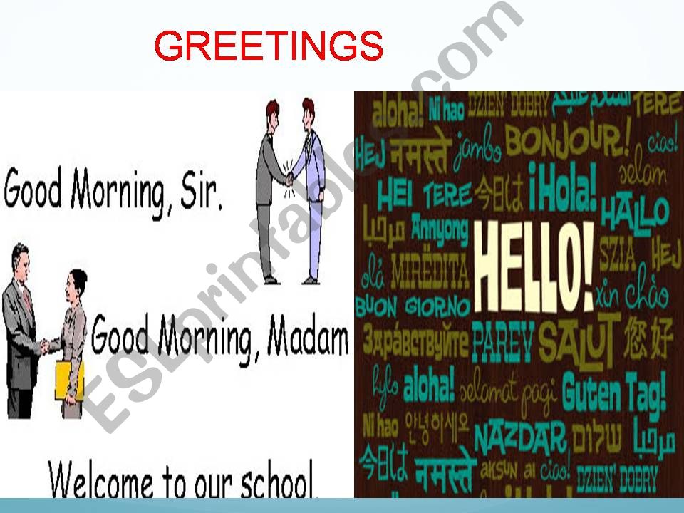 ESL - English PowerPoints: Greetings