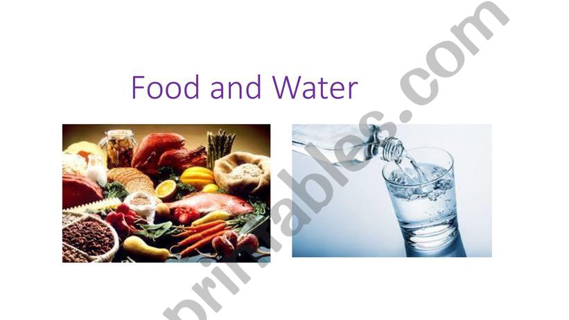 ESL - English PowerPoints: Food and water