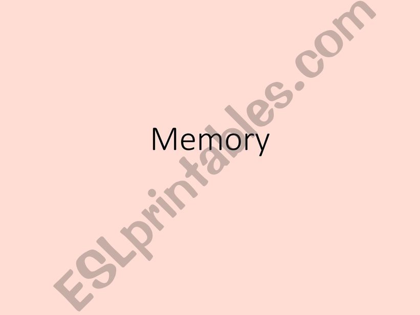 ESL - English PowerPoints: Memory