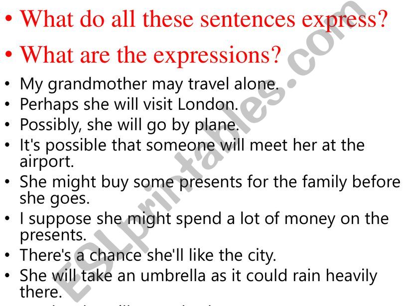 ESL - English PowerPoints: Expressing possibility and impossibility