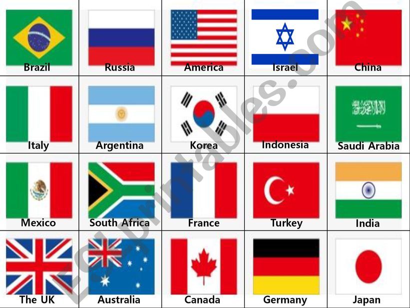 ESL - English PowerPoints: Famous Flags