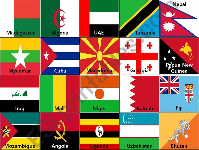 ESL - English PowerPoints: Unfamiliar flags