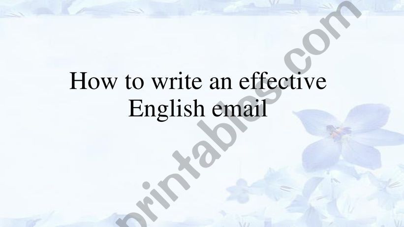 ESL - English PowerPoints: how to write English emial