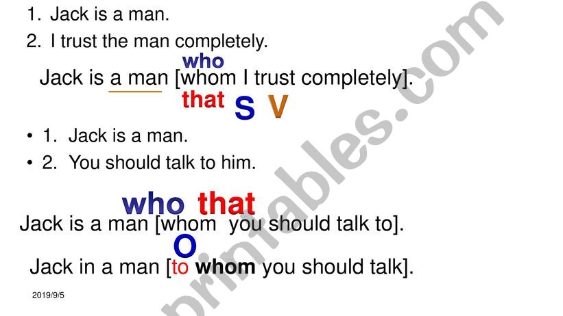 ESL - English PowerPoints: attributive clause practice