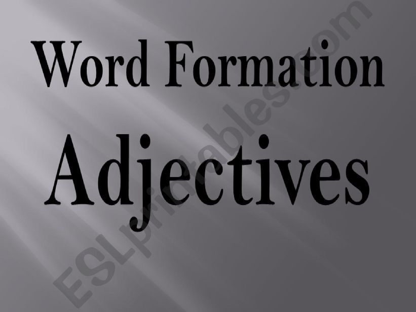 Word Formation
