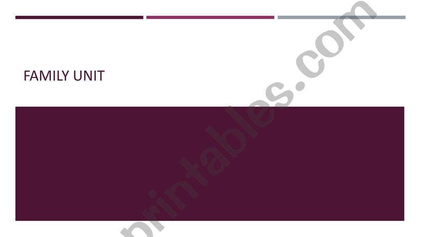 ESL - English PowerPoints: Family Unit