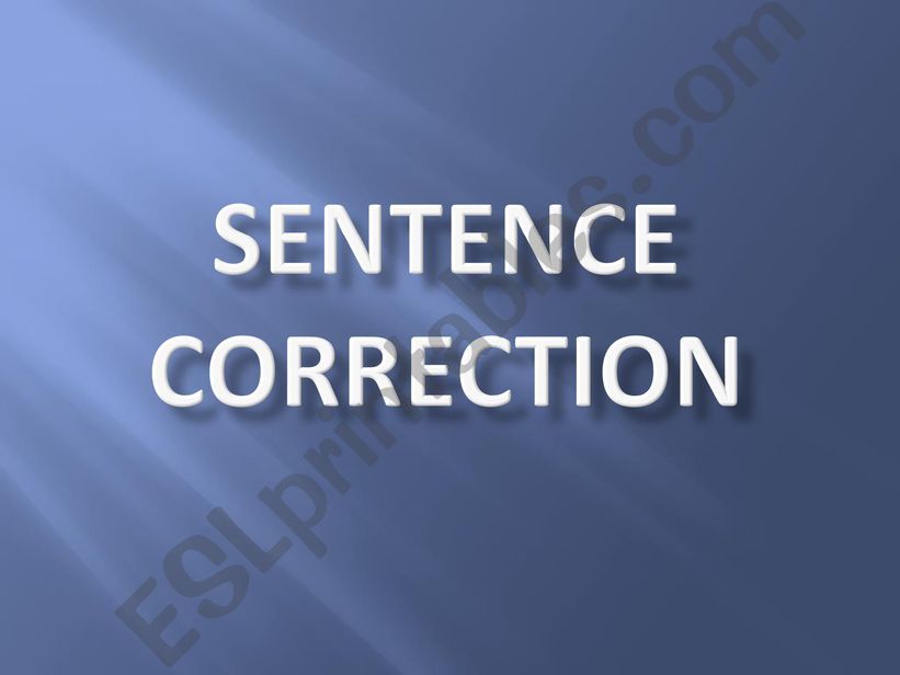 ESL - English PowerPoints: Sentence Correction_beginner