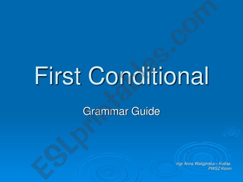ESL - English PowerPoints: First Conditional