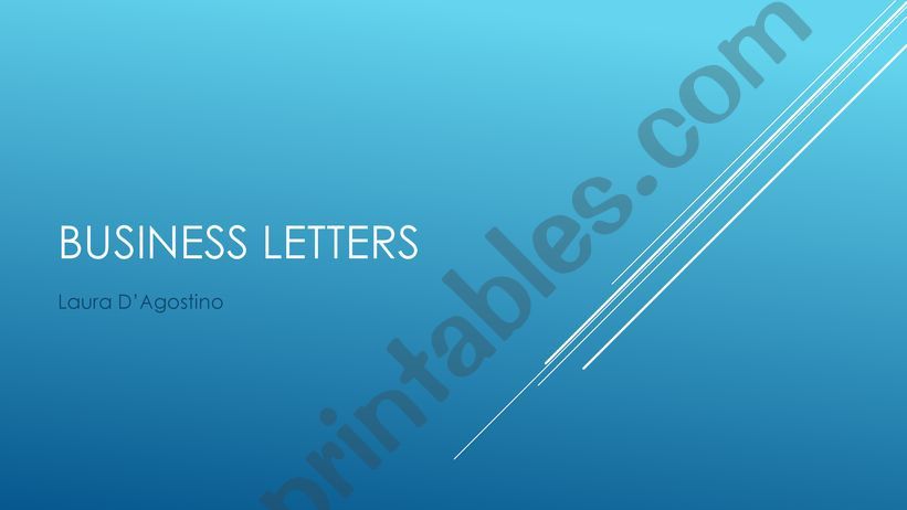 ESL - English PowerPoints: business letters
