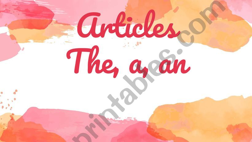 ESL - English PowerPoints: Articles