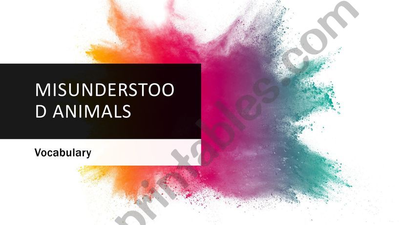 ESL - English PowerPoints: Misunderstood Animals - vocabulary