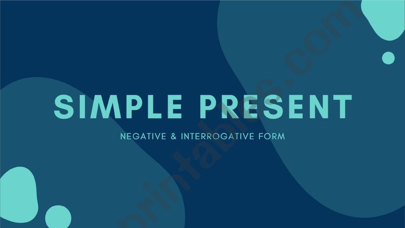 ESL - English PowerPoints: simple present negative and interrogative