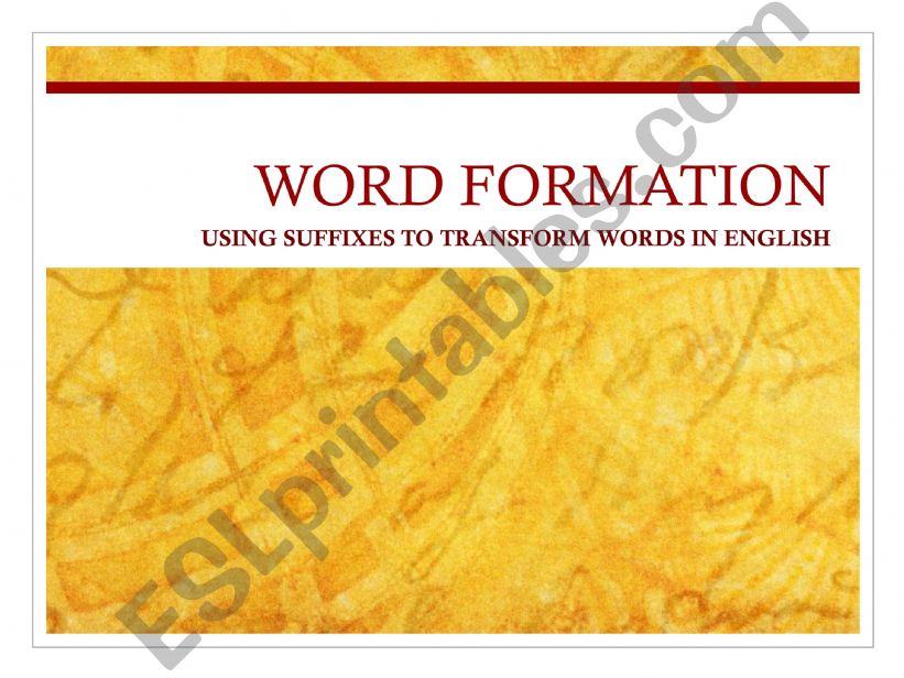 ESL - English PowerPoints: Word formation