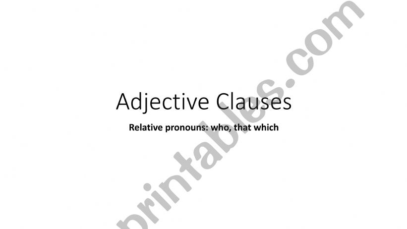 ESL - English PowerPoints: Adverb Clause
