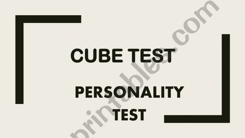 ESL - English PowerPoints: Cube Test