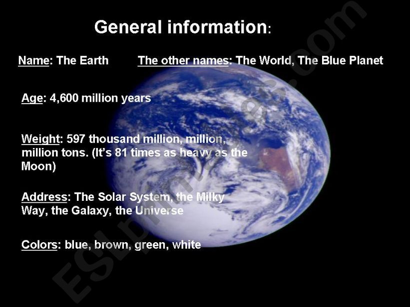 Planet Earth Information