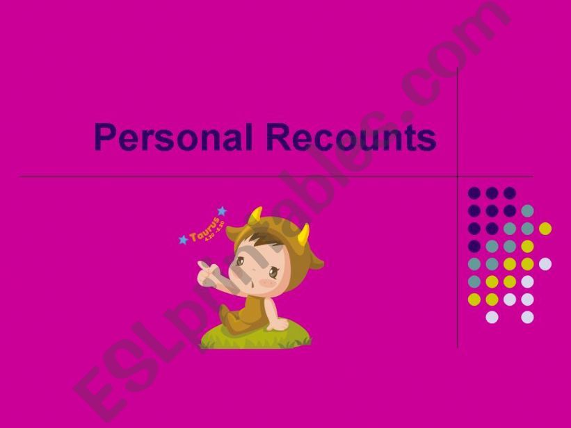 ESL - English PowerPoints: Personal Recounts