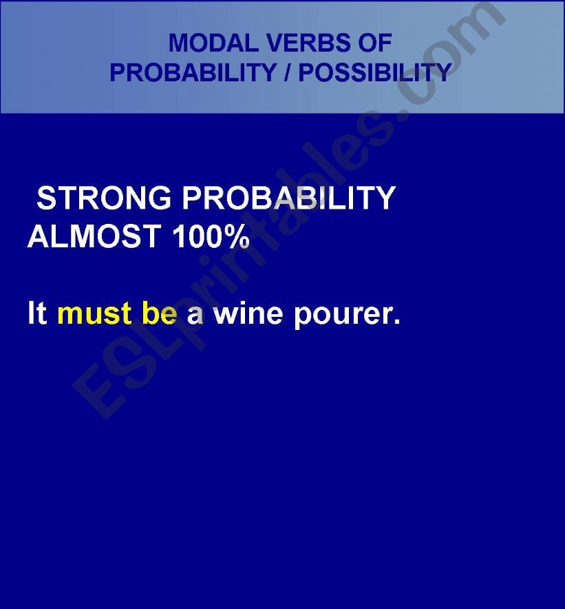 ESL - English PowerPoints: modals possibility-probability
