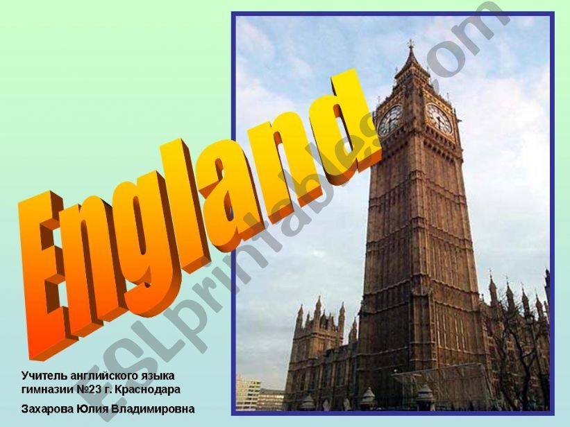 ESL - English PowerPoints: England