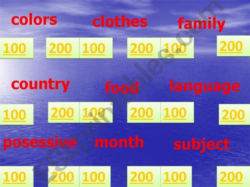 ESL - English PowerPoints: vocabulary game