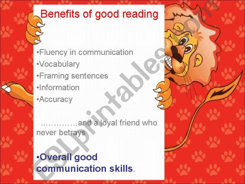 ESL - English PowerPoints: good reading good communication