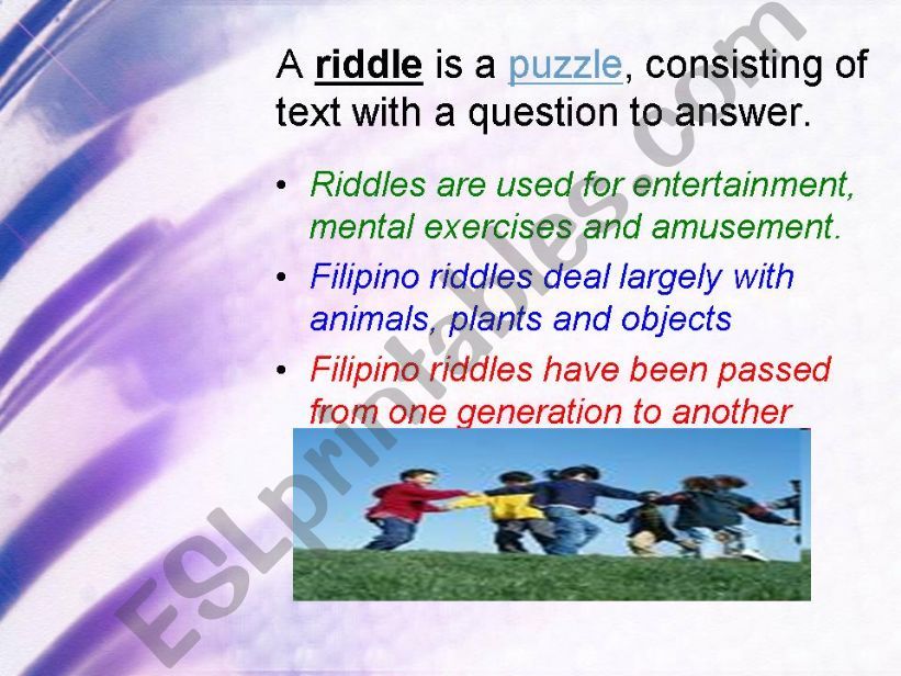 ESL - English PowerPoints: Riddle