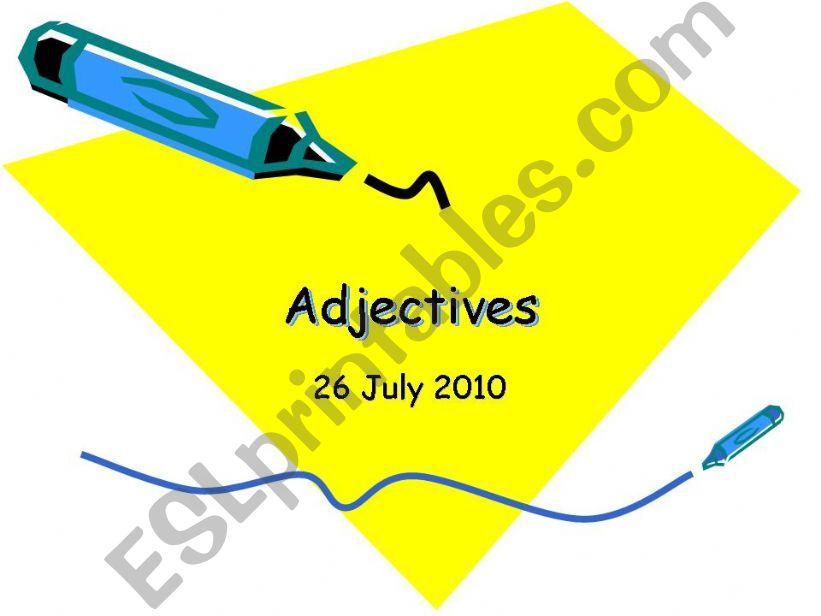 ESL - English PowerPoints: adjectives (wide, long, broken, special)