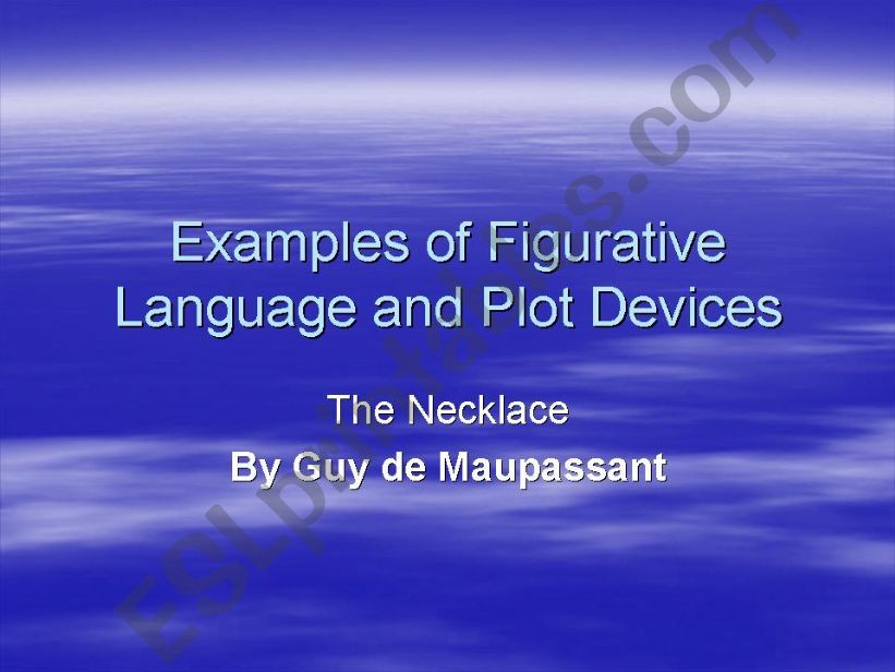 ESL - English PowerPoints: Figurative Language and Plot Devices in "The ...