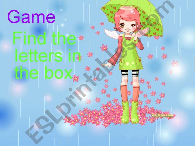 ESL - English PowerPoints: game show - find the letter in the box