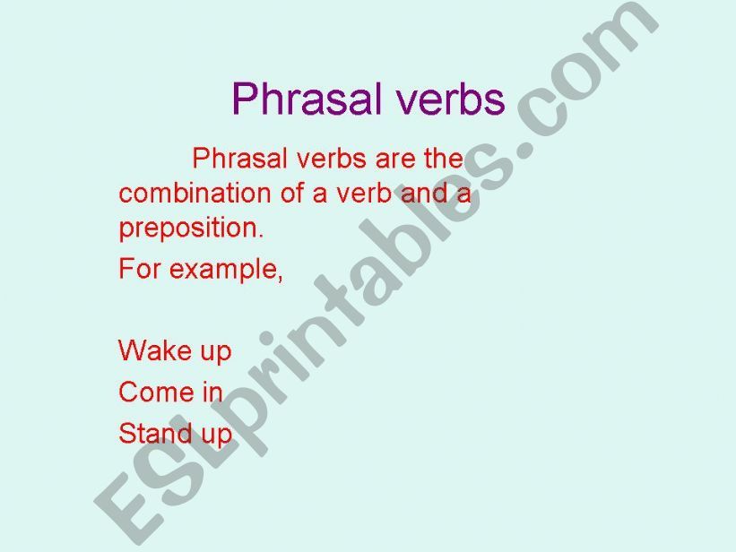 ESL - English PowerPoints: Phrasal verbs