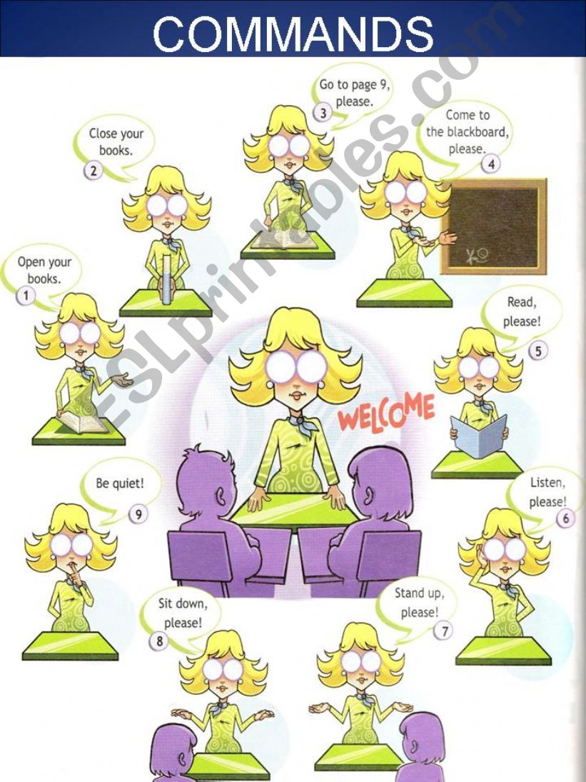 ESL - English PowerPoints: Classroom Language and commands