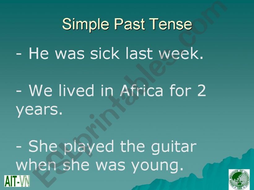 ESL - English PowerPoints: simple past tense