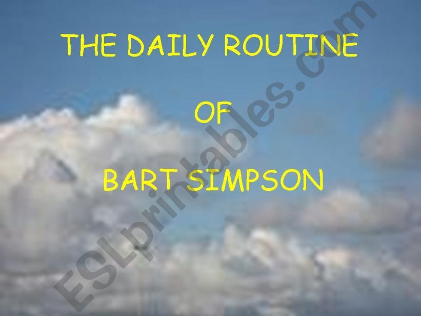 ESL - English PowerPoints: the daily routine of bart simpson