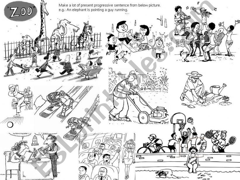 ESL - English PowerPoints: present progressive practice