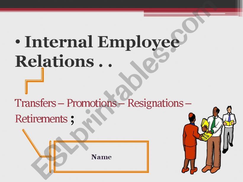 ESL - English PowerPoints: internal employee relations
