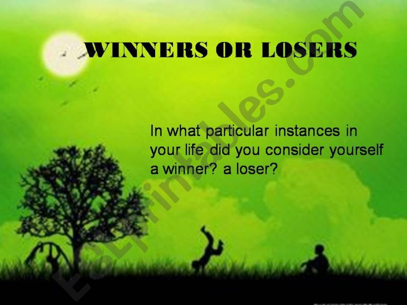 ESL - English PowerPoints: Analyzing a Poem- Winners and Losers